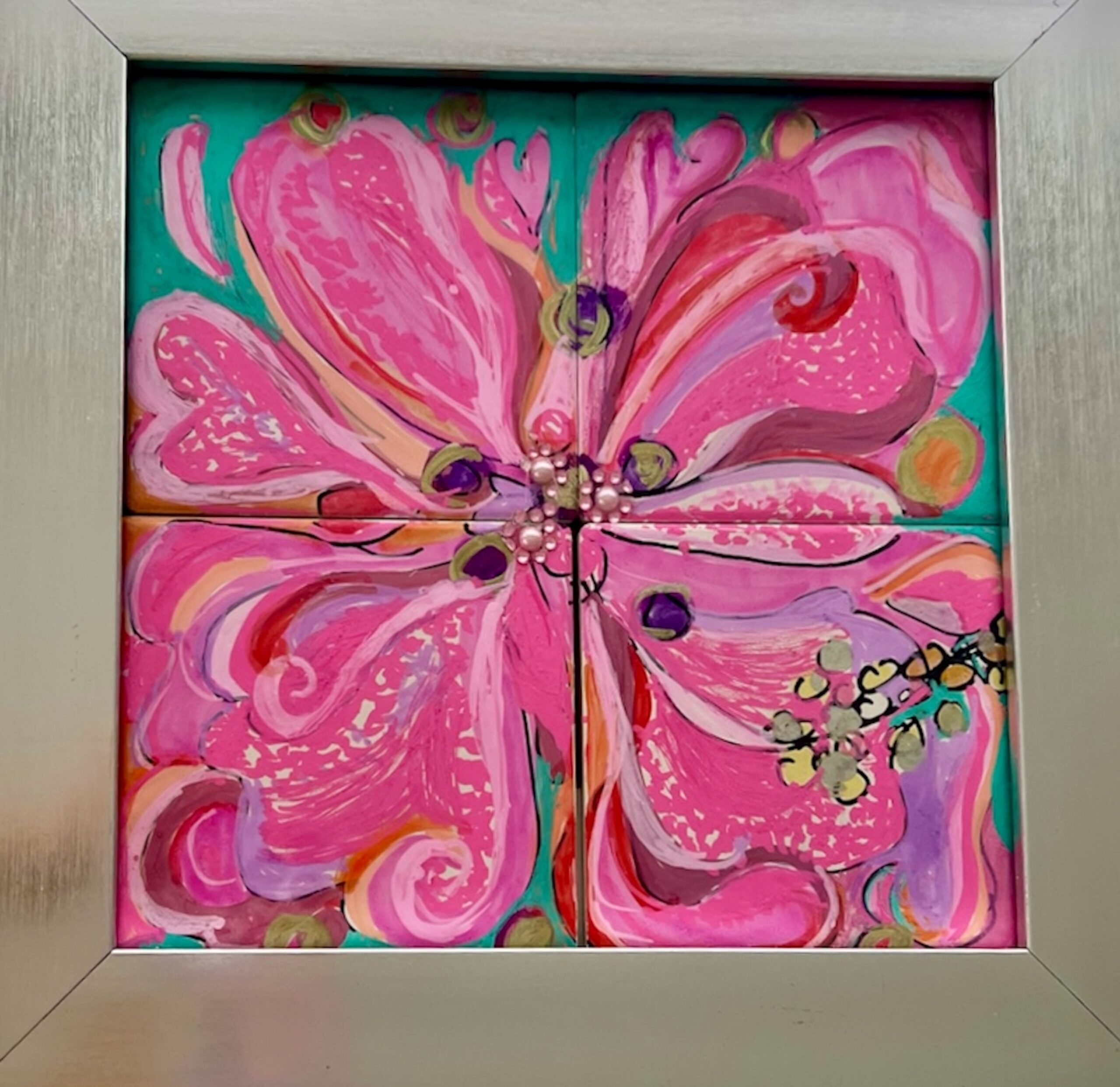 Flower Framed/Coaster Set – Barbie-Lynn Pearson – Shop Broward Art Guild